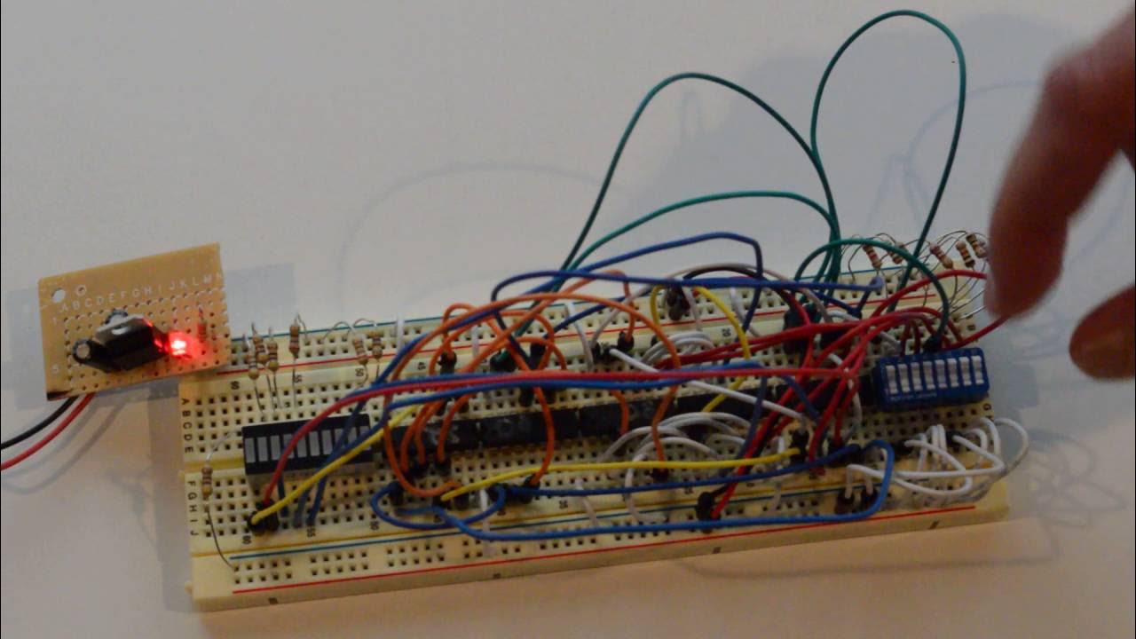 How to actually build a 4 bit adder (on a breadboard) - YouTube