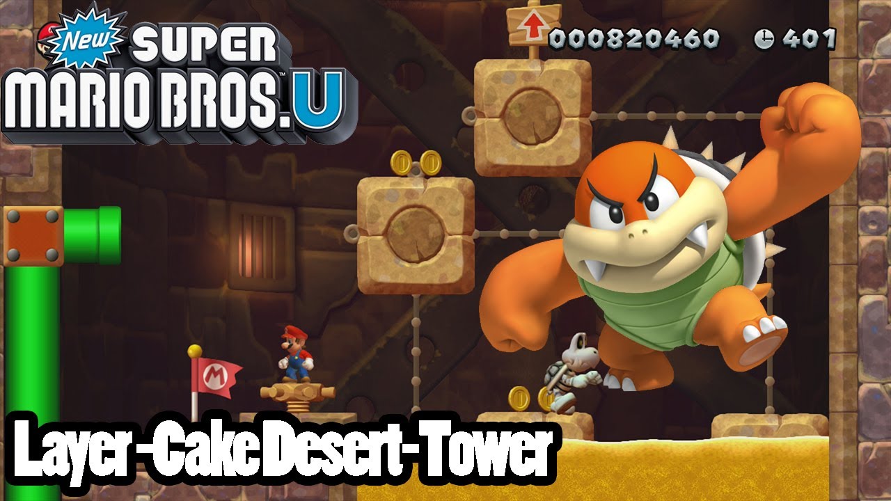 New Super Mario Bros. U - Layer Cake Desert-Tower - Stoneslide Tower ...