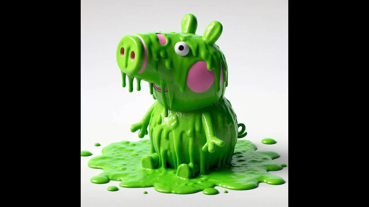 Piggy family and slime - YouTube