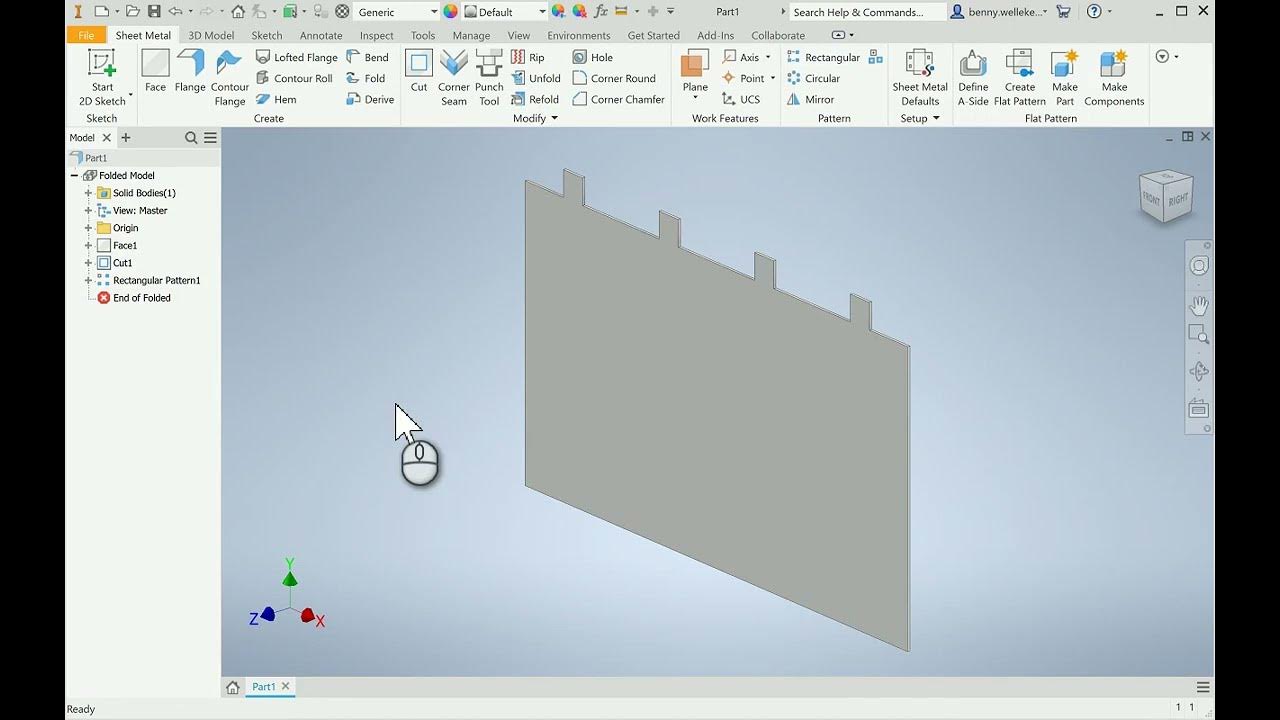Autodesk Inventor - Rectangular Pattern - Midplane - Curve Length - YouTube