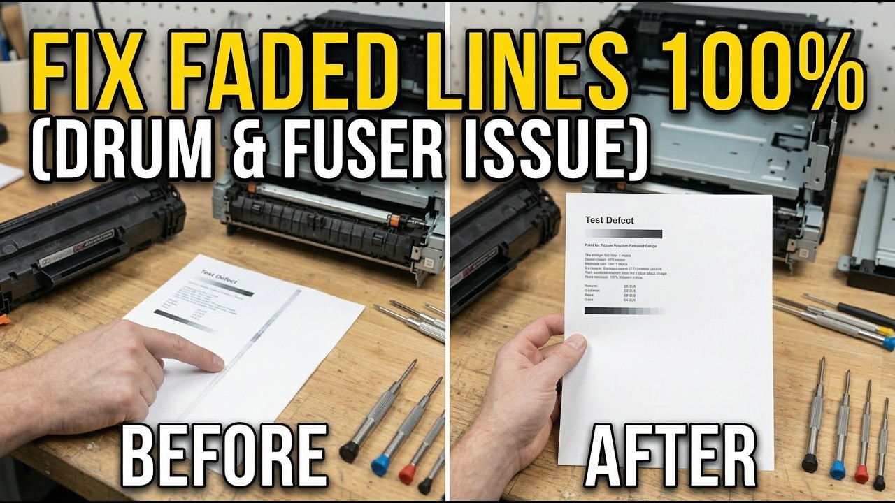 Vertical Faded Line on Print Problem Solution | How to Fix White Lines ...