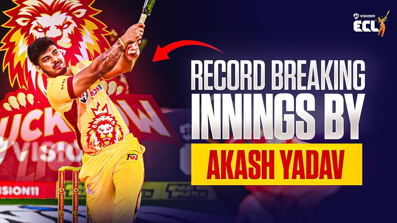 Akash Yadav hit 24 sixes against Punjab 🔥 | Most in an ECL game - YouTube