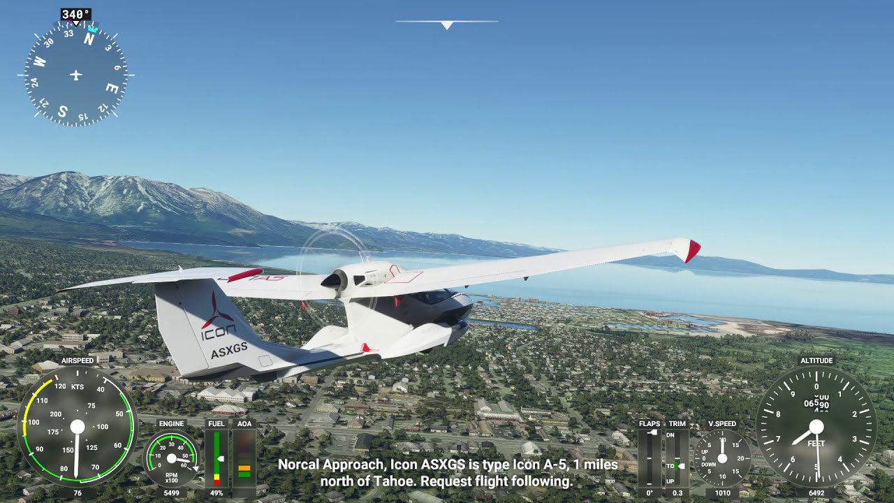 Microsoft Flight Simulator 2020 - Flying the Icon A5 Around Lake Tahoe ...