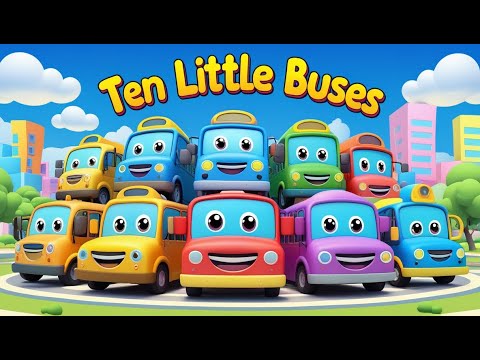 Ten Little Buses Song | Fun Nursery Rhyme for Kids & Preschoolers ...