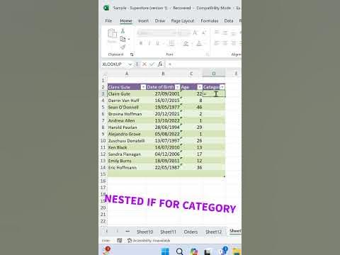 Excel Made Easy: 3 excel functions YEARFRAC, ROUNDDOWN & NESTED IF #excel #shorts #short - YouTube