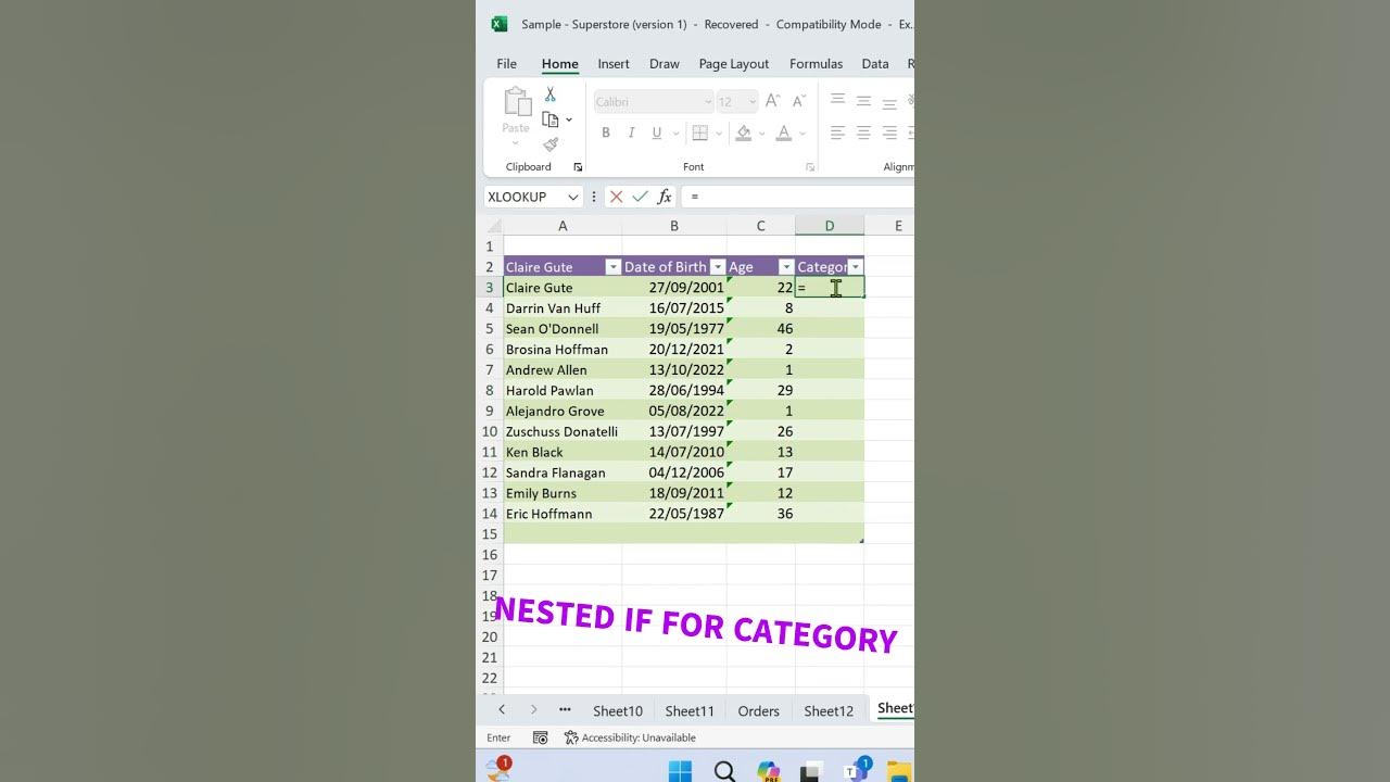 Excel Made Easy: 3 excel functions YEARFRAC, ROUNDDOWN & NESTED IF #excel #shorts #short - YouTube