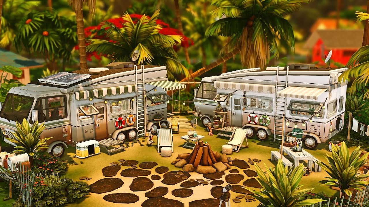 Summer Campervans| The Sims 4 Speed Build I Sulani - YouTube