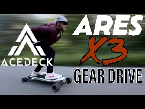 ACEDECK ARES X3 GEAR DRIVE electric skateboard review - YouTube