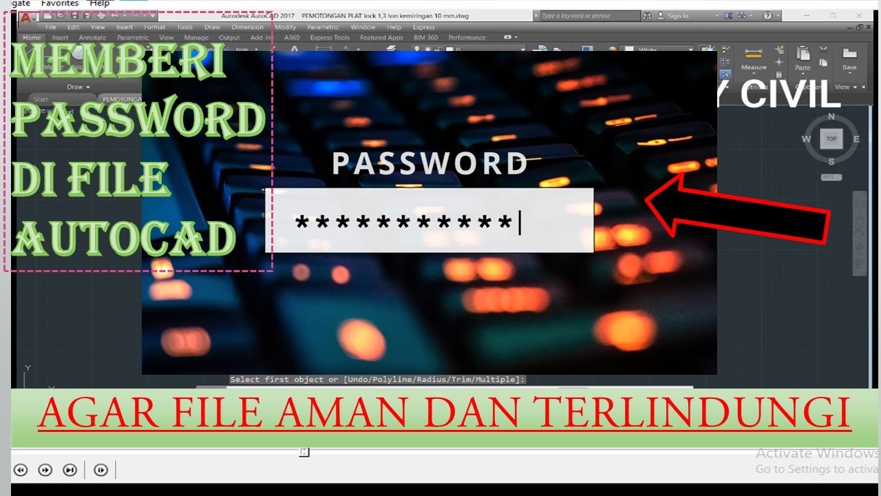 CARA MEMBERI PASSWORD PADA FILE AUTOCAD DWG #PASSWORDFILE #PASSWORDCAD ...