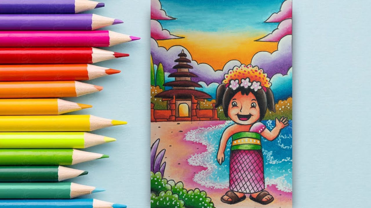 Tutorial mewarnai tema budaya bali - YouTube
