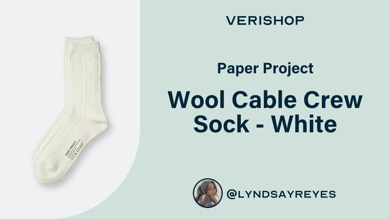 Paper Project Wool Cable Crew Sock - White Review - YouTube