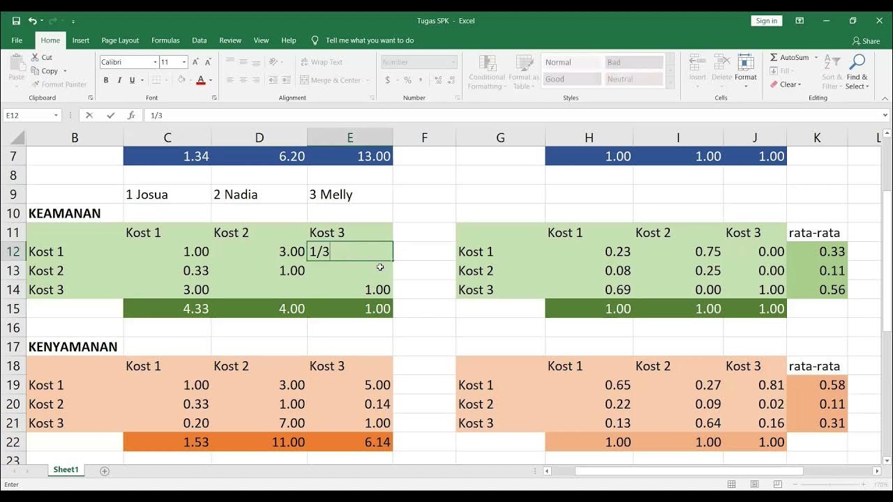 Metode AHP SPK menggunakan Microsoft Excel - YouTube