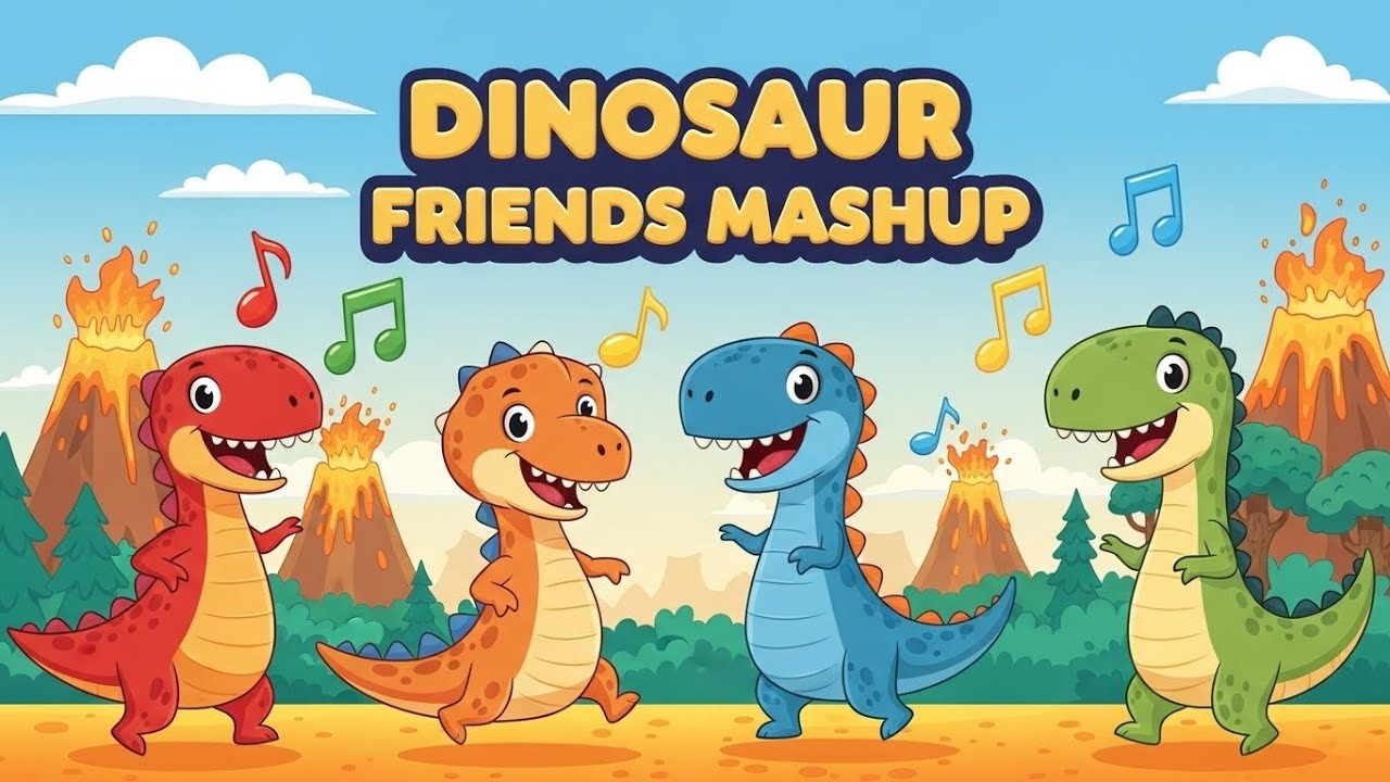 Dinosaur Friends Song Mashup | Learn About Dinosaurs for Kids | Buzzy ...