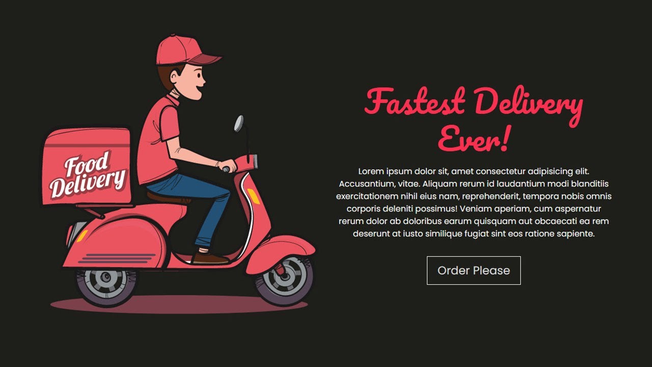 hero section-Cool hero section for food delivery services using html ...