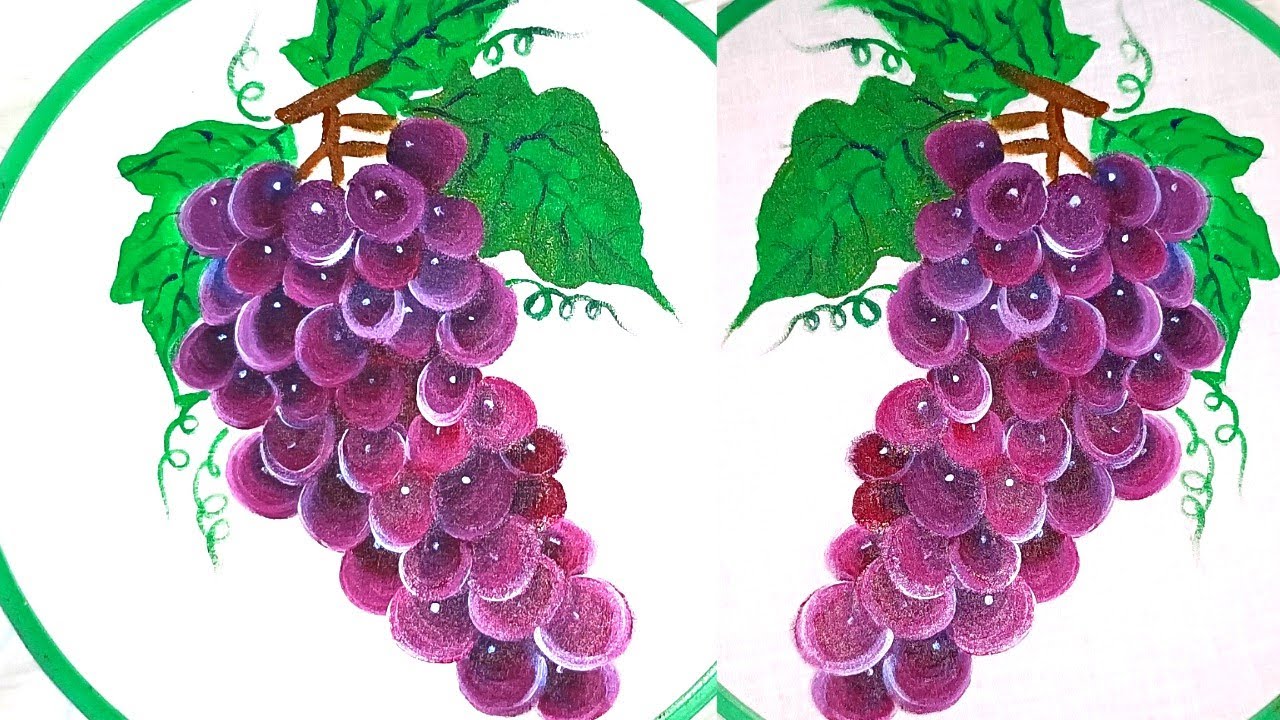 fabric painting on clothes for beginners|grapes painting on cloth ...