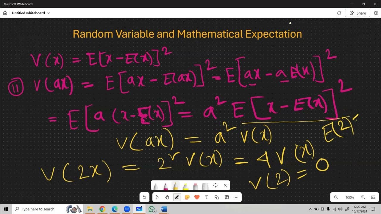 Mean and Variance of Random Variable (Proof)- Mathematical Expectation || stat || Rough-khata ...