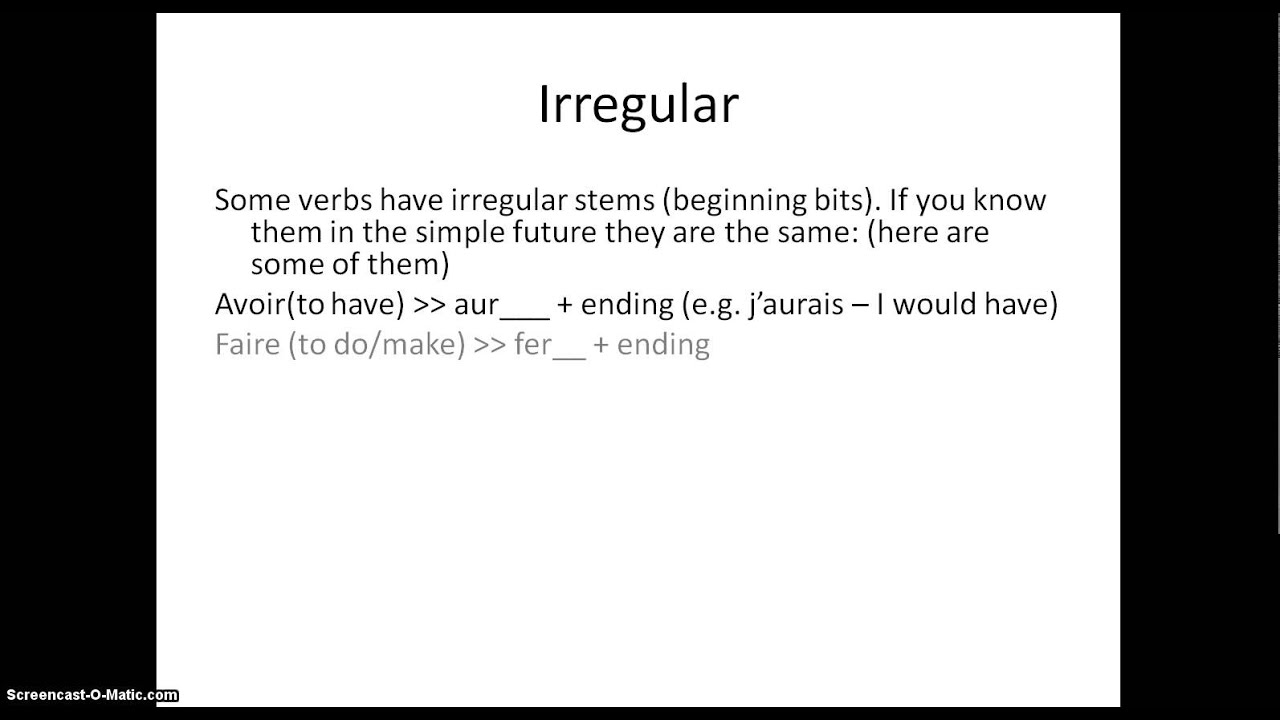 French conditional tense formation plus practice - YouTube