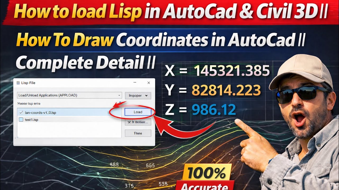 How to load Lisp in AutoCad & Civil 3D || How To Draw Coordinates in ...