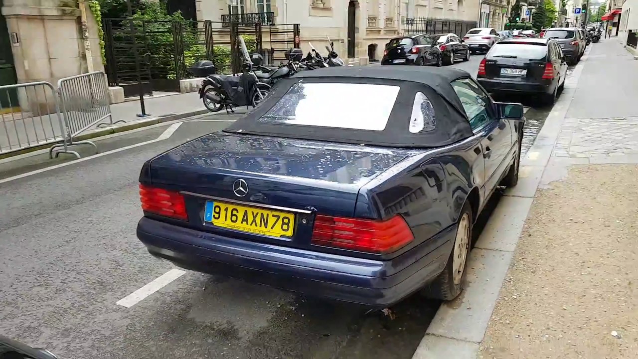 REAL BLUE MERCEDES BENZ R129 Roadster SL500 5.0 i Cabriolet in PARIS ...