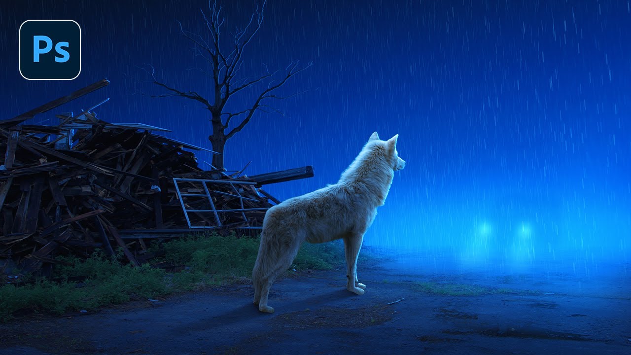 Photoshop for Beginners - Night Wolf Photo Manipulation Tutorial - YouTube