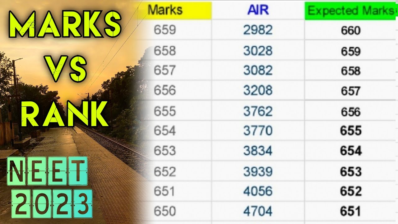 Marks vs Rank | NEET 2023 Rank Prediction | Compare to NEET 2022. - YouTube