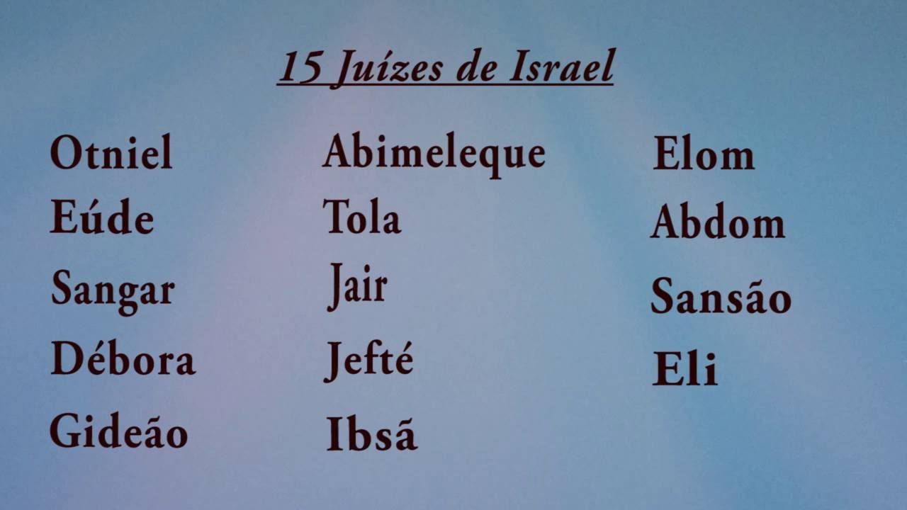 Juízes de Israel após conquista da Terra Prometida YHWH - YouTube