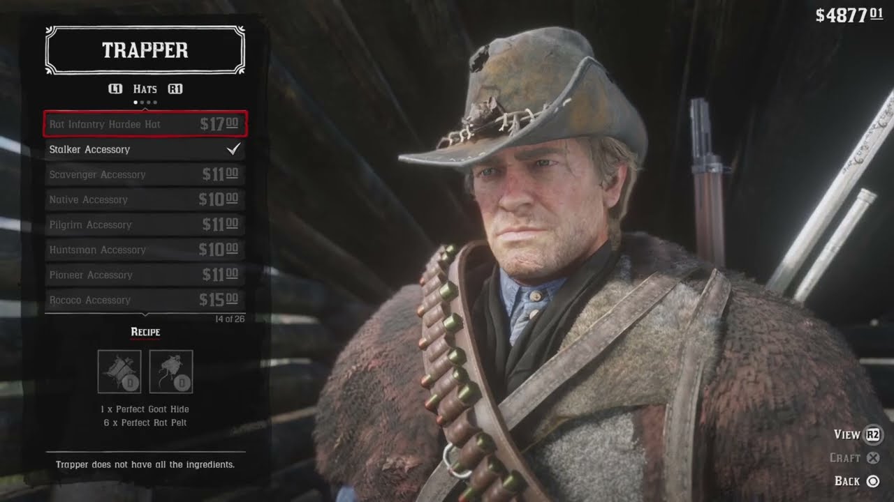 Red Dead Redemption 2 Rat Infantry Hardee Hat PS5 - YouTube