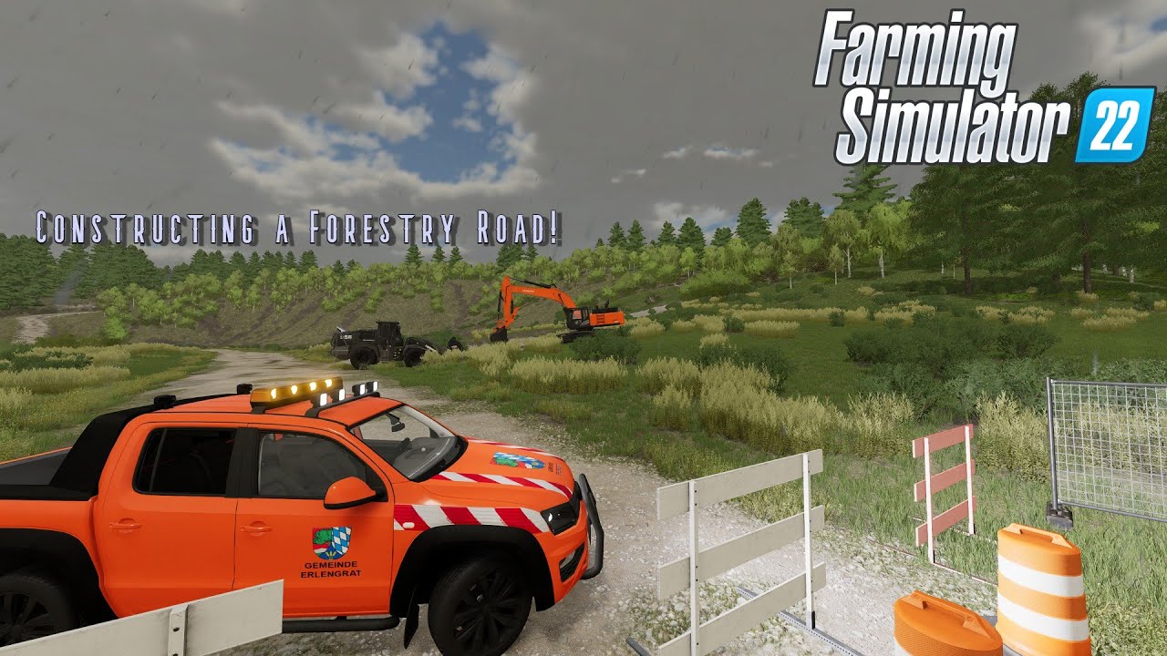 FS22 Construction | Building a Road for a Forestry Yard! | - YouTube