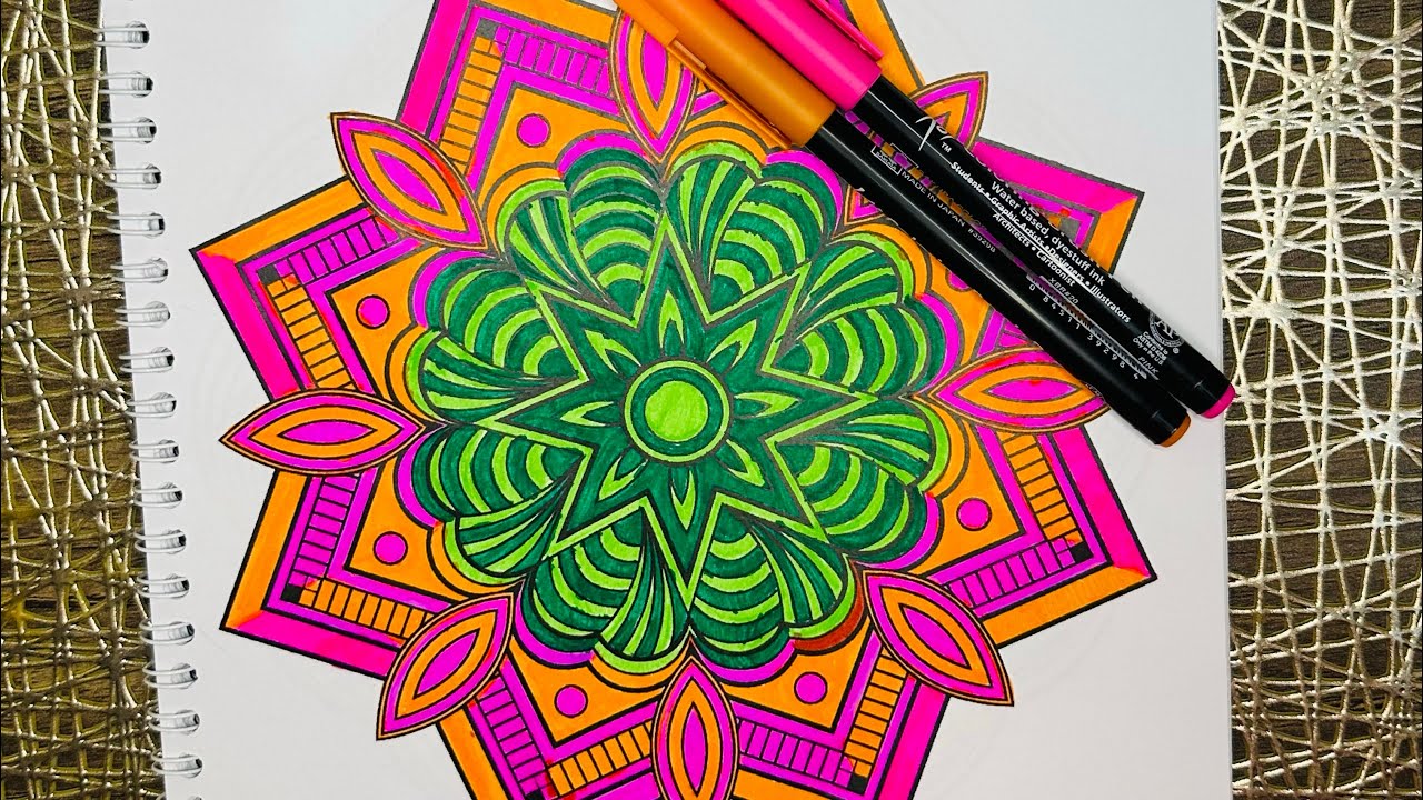 Intricate Mandala Colouring | light and dark colouring Mandala - YouTube