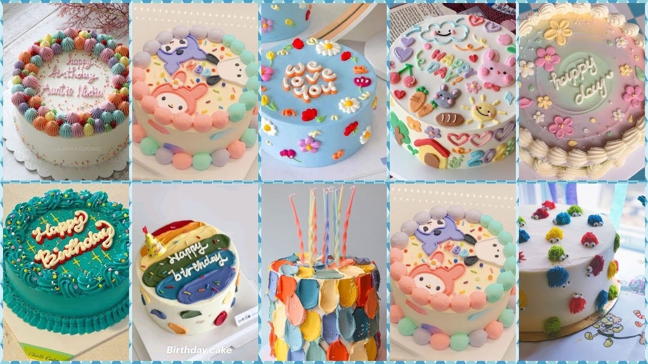 simple cake design||easy flower cake decorating ideas||simple and cute ...