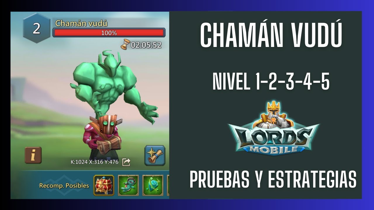 💀 Lords Mobile ES - Cacería CHAMÁN VUDÚ Nivel 1-2-3-4-5 / Análisis y ...