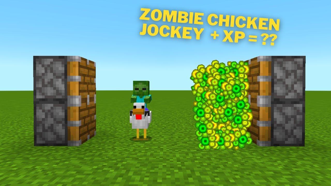 Minecraft, zombie Chicken Jockey + 15000 xp=?? - YouTube