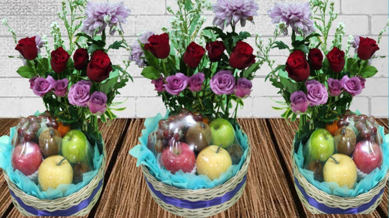 Tutorial Fruits bouquet / cara menghias bouquet buah- buahan - YouTube