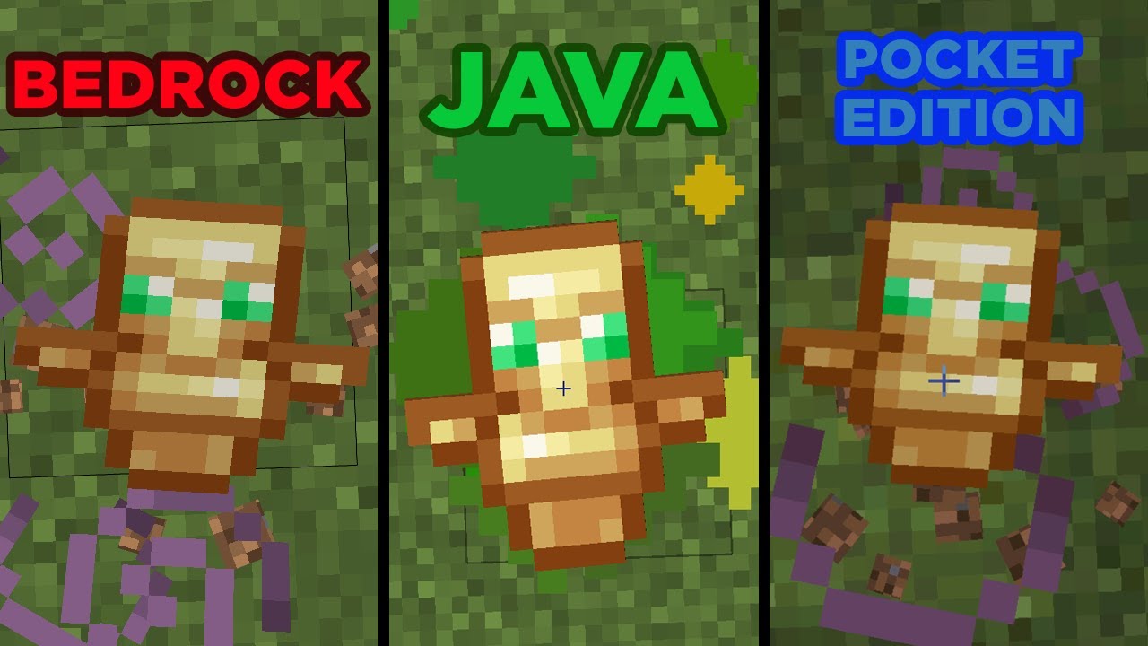 sounds of minecraft JAVA vs BEDROCK vs POCKET EDITION - YouTube