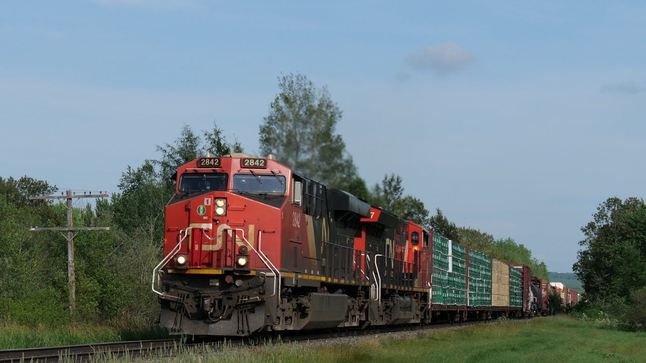 3 Train day on the Napadogan & Pelletier Subdivisions 7/9/23 - YouTube