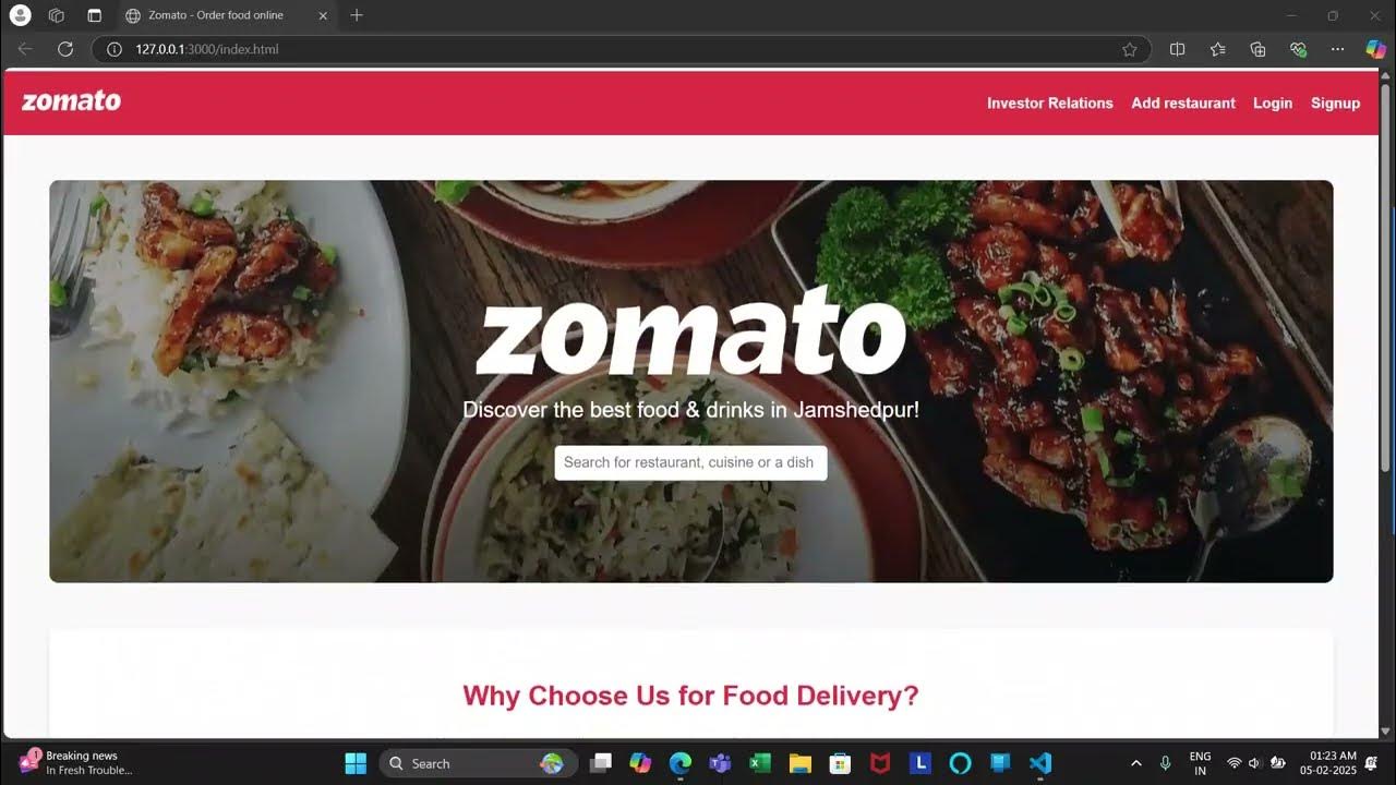 Zomato Front Page Clone Using HTML, CSS & Javascript! - YouTube