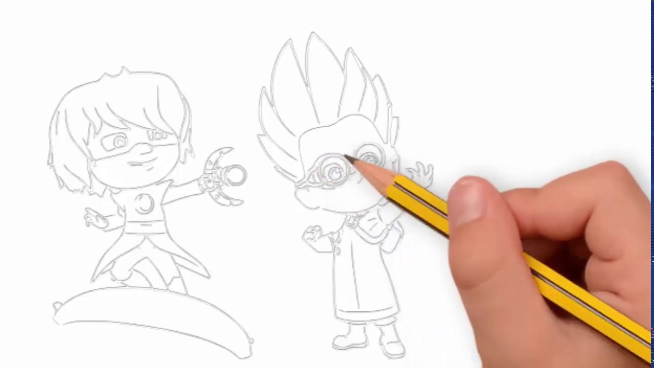 HOW TO DRAW PJ MASKS EASILY |LEARN TO DRAW PJ MASKS |FAST EASY TO DRAW ...