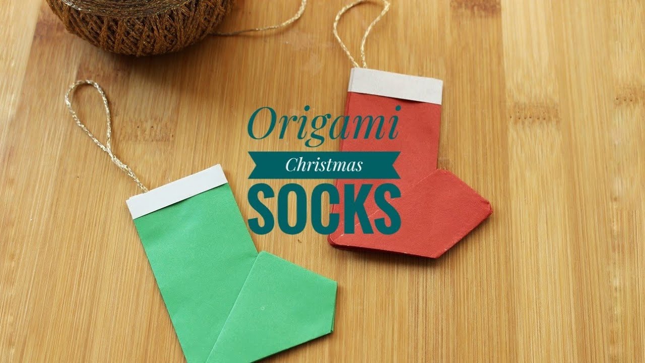 Easy Origami Socks for Christmas - YouTube