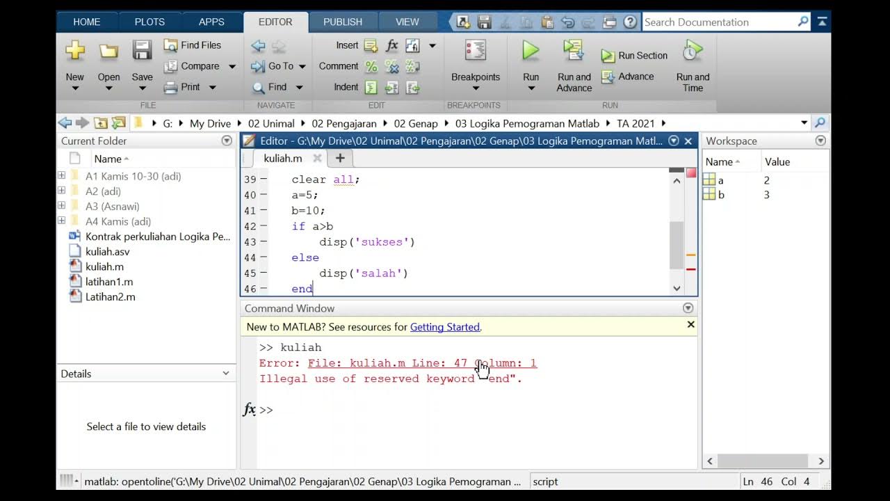 Matlab | Instruksi If Then (Part 2/2) - YouTube