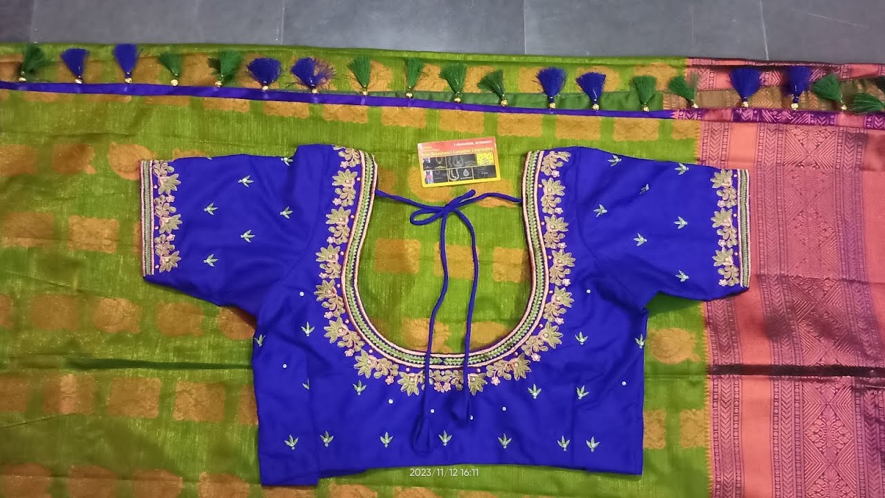 Computer Embroidery Blouse Design||Simple Computer work - YouTube