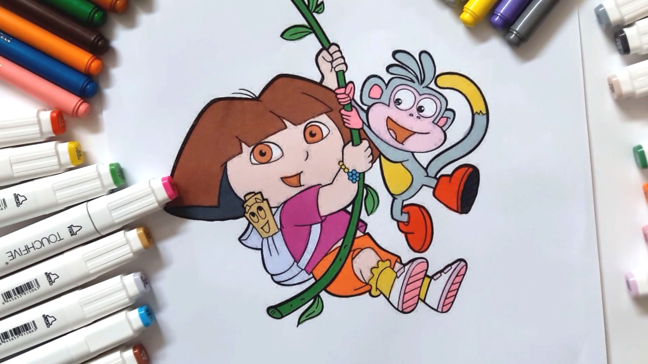 Dora The Explorer Coloring Game Play - YouTube