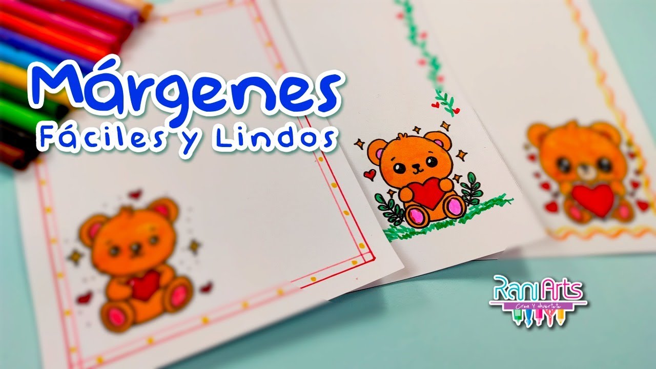 DIY Hojas Decoradas de AMOR (osos Teddy) - MÁRGENES, MARCOS, BORDES ...