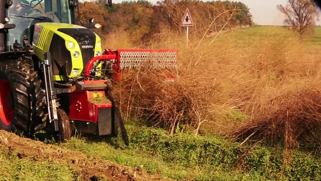 TEHNOS Asparagus flail mower profi - YouTube