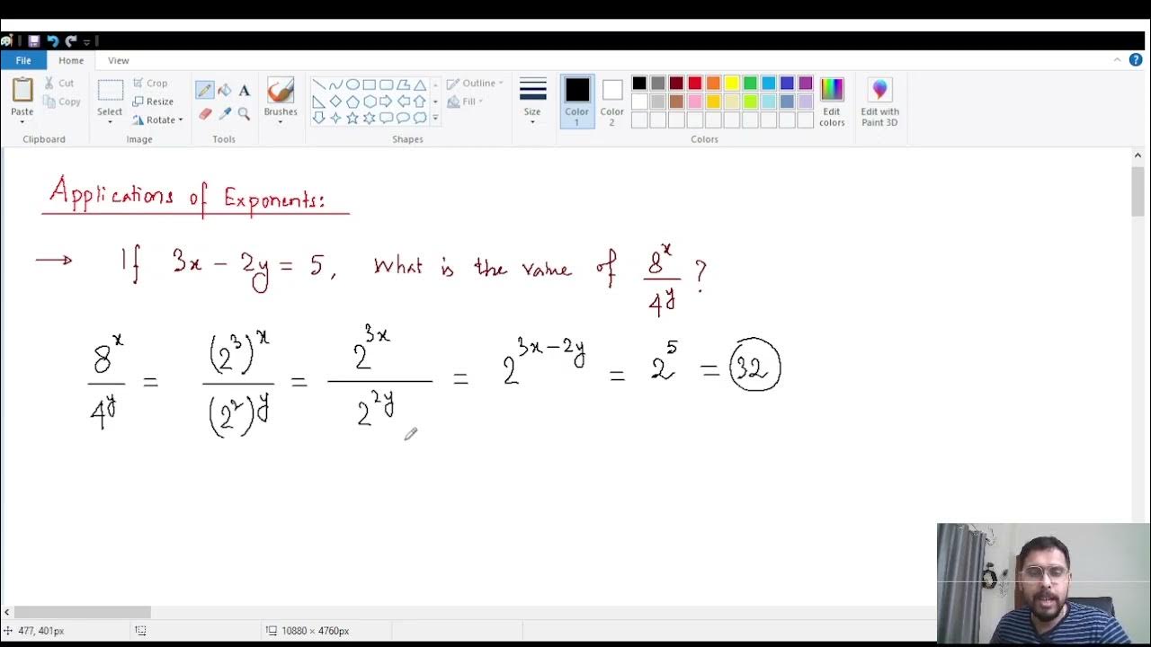 Exponents Applications - 1 II Use of exponential laws in problems II SAT Mathematics - YouTube