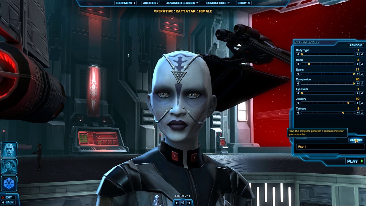 Star Wars TOR Character creation - YouTube