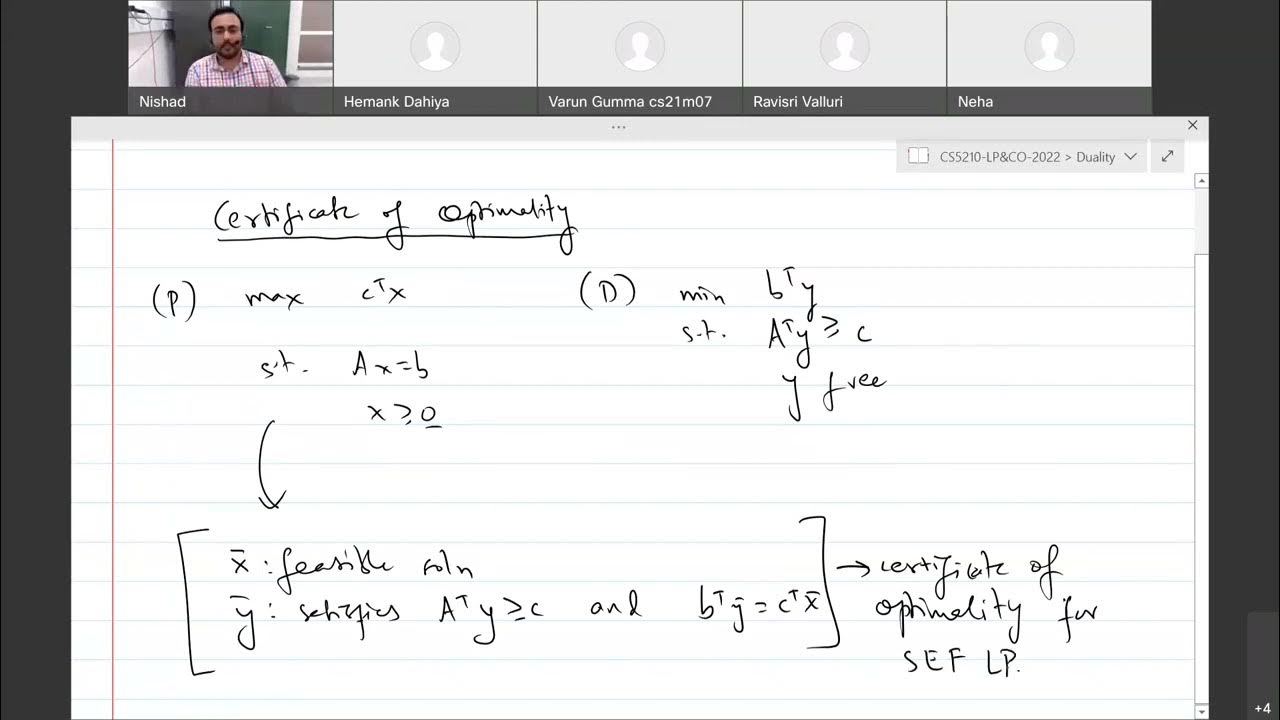 Linear Programming & Combinatorial Optimization (2022) Lecture-22 - YouTube