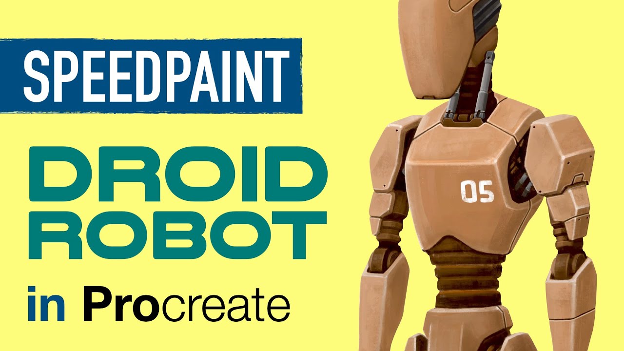 Digital Speed Painting - Droid Robot - YouTube