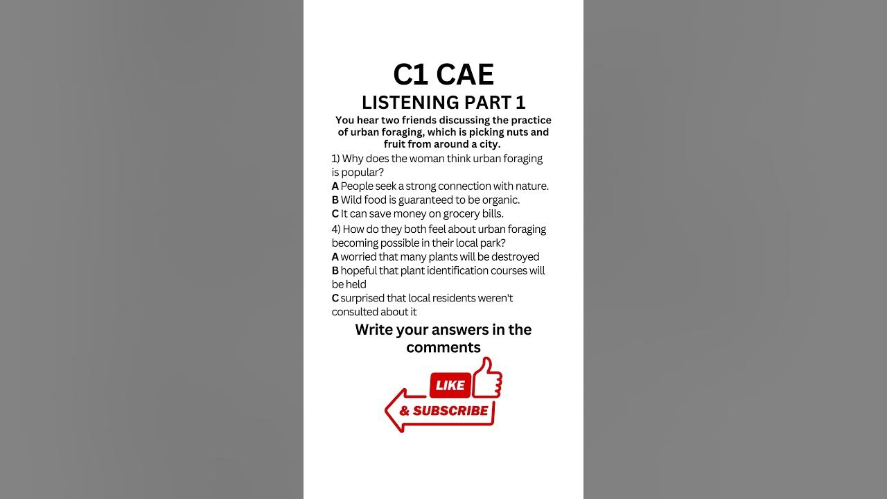 C1 Advanced (CAE) Listening 2024 exam - Part 1, listening practice # ...