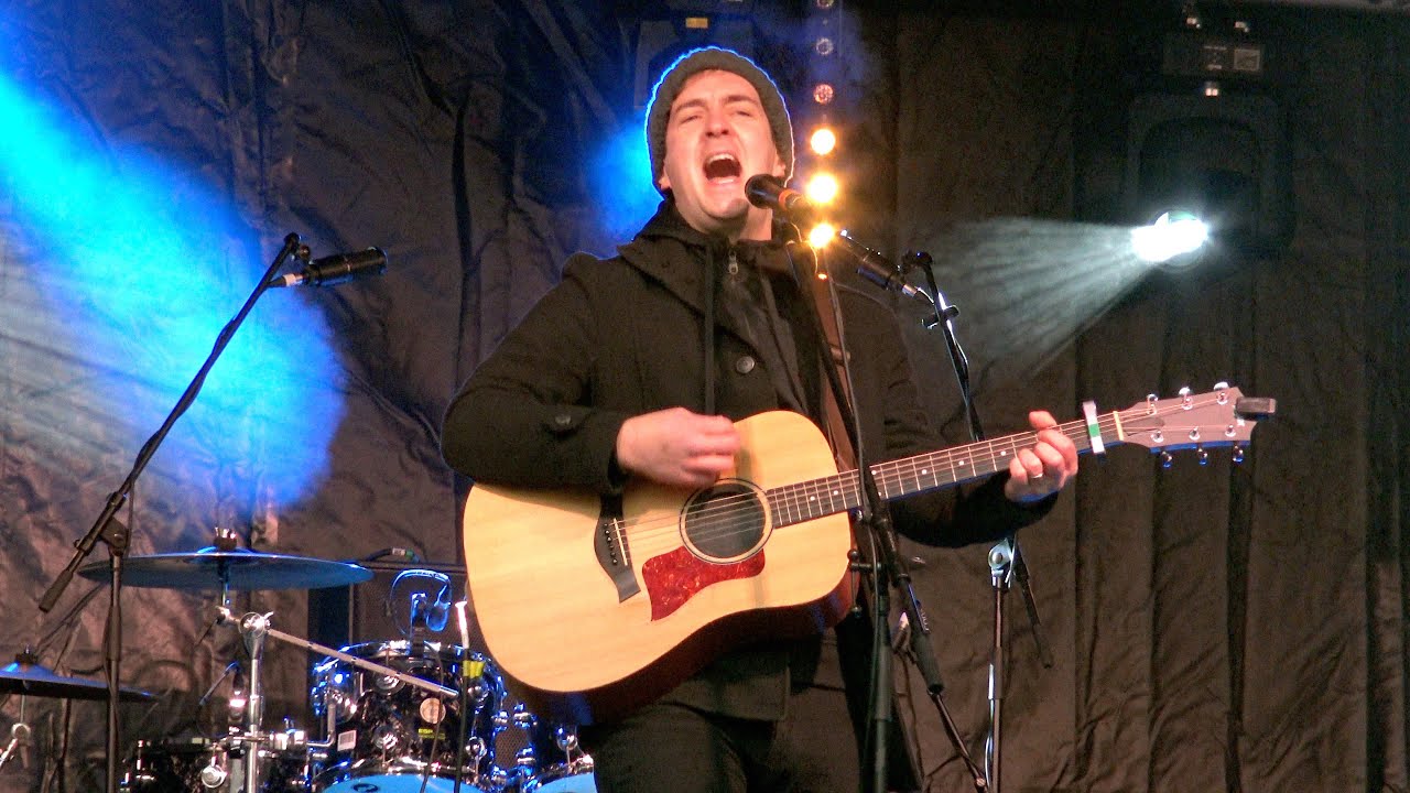 Stevie McCrorie performs his new song "Days Like These" during concert ...