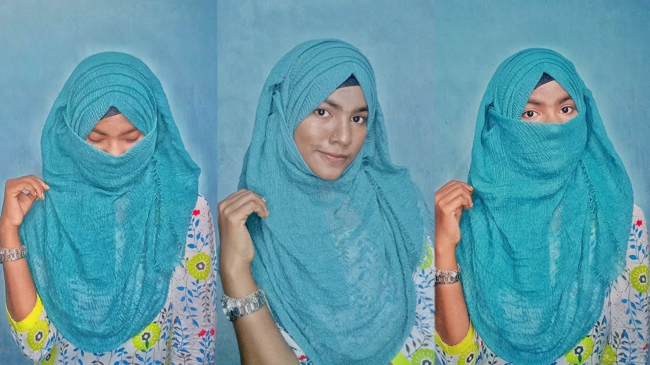 Everyday School College Niqab Tutorial || Full coverage Hijab Tutorial ...